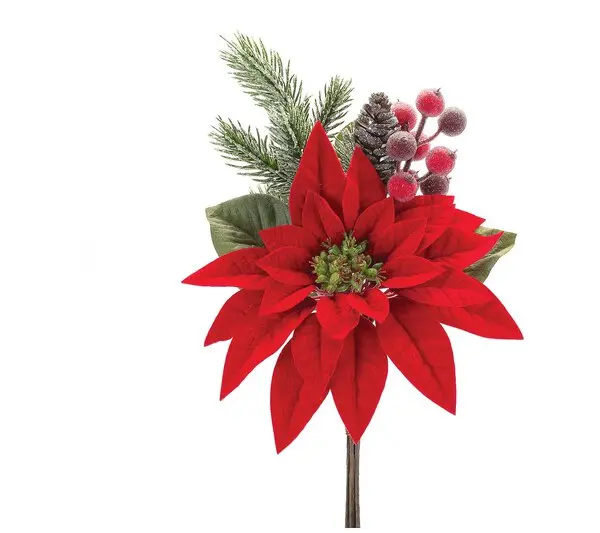 MELROSE Poinsettia Flower Pick