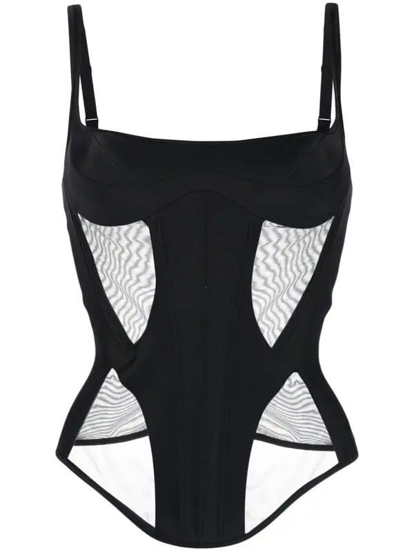 MUGLER Illusion Semi-sheer Corset Top
