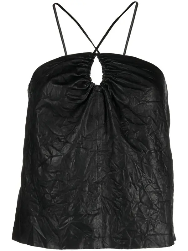 Zadig&Voltaire Cidonie Leather Top - Black