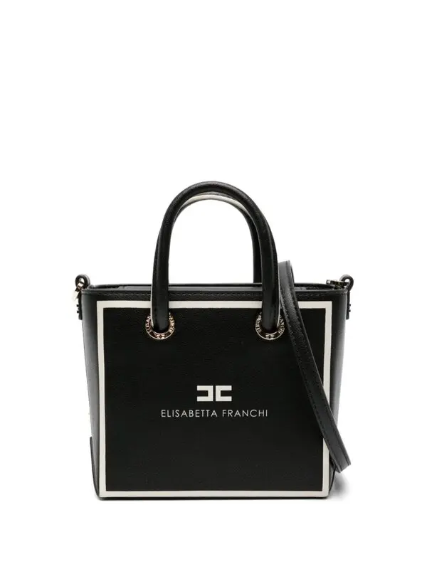 Elisabetta Franchi Mini Logo-print Tote - Black