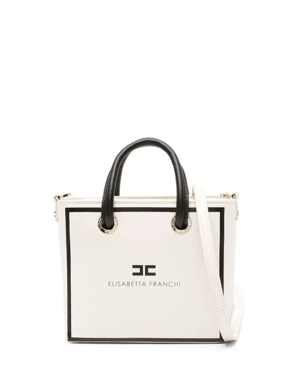 Elisabetta Franchi 24/7 Mini Logo-print Tote Bag - Neutrals