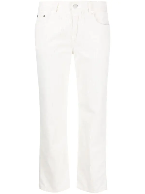 Closed Milo Corduroy Cropped Trousers In White - 54% Off | Editorialist