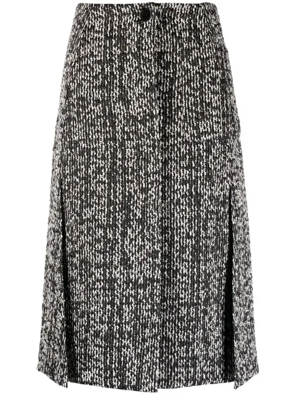 LANVIN Textured-finish Mid-rise Skirt - Black