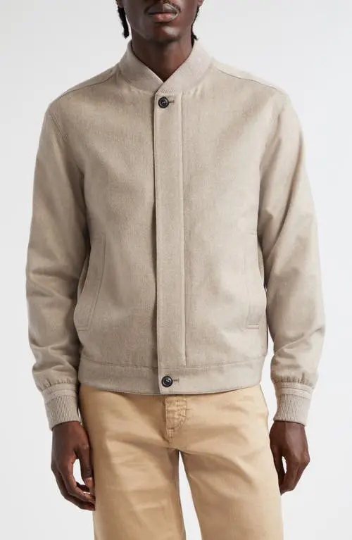 Zegna Oasi Cashmere Elements Bomber Jacket - Beige