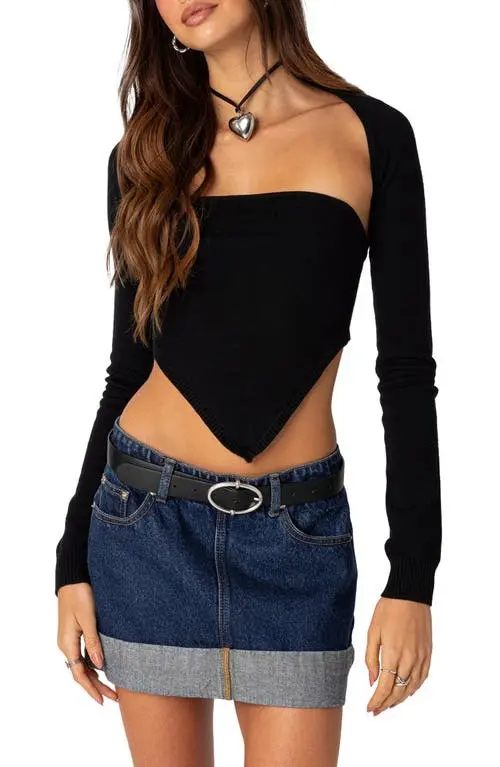 EDIKTED Strapless Triangle Top & Shrug