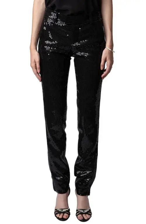 Zadig&Voltaire Prune Ankle Zip Sequined Pants