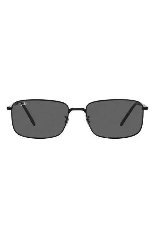 Ray-ban 60mm Rectangular Sunglasses - Black