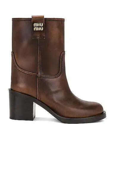 Miu Miu Boot In Dark In Brown Bruciato Editorialist