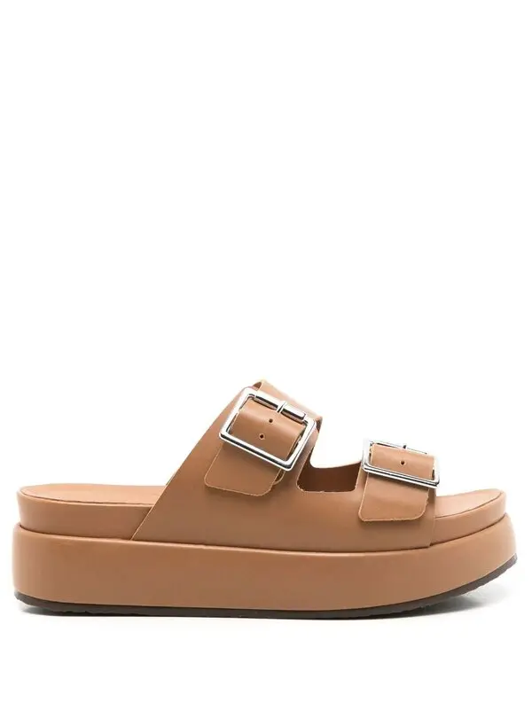 STUDIO CHOFAKIAN Monte Carlo Platform Sandals - Brown