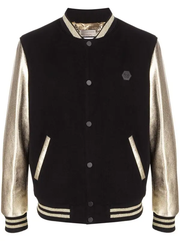 Philipp Plein Metallic Effect-sleeves Bomber Jacket