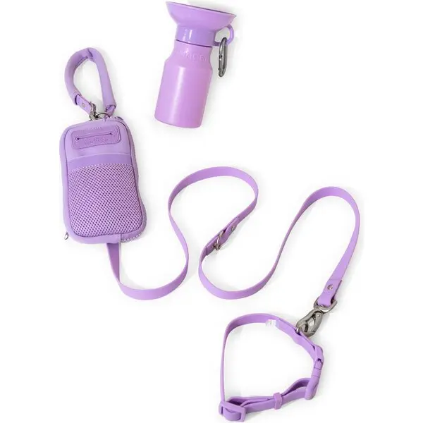 SPRINGER Dog Walk Bag & 15 Oz. Water Bottle Set - Lilac