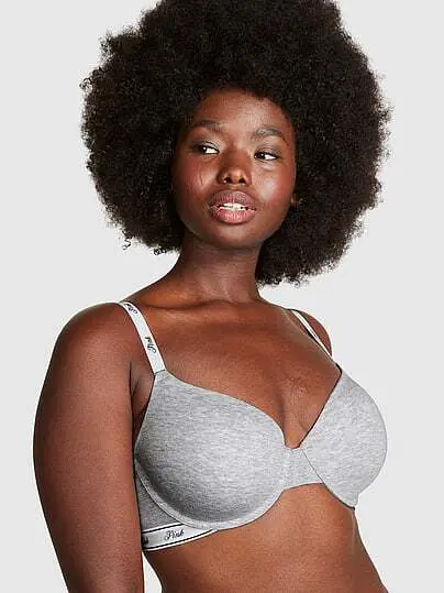 Pink Wear Everywhere Lightly Lined Full Coverage T-shirt Bra - Grey