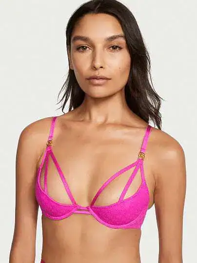 a cup sexy lingerie Sexy Open Cup Bra & Sheer Garter String Set Passion Astrida PAE10238 –  Lavinia main image 0