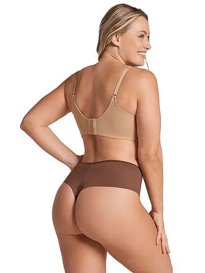 Victoria's Secret Leonisa Shapewear Moderate Compression Seamless Thong Contouring Panty - Brown