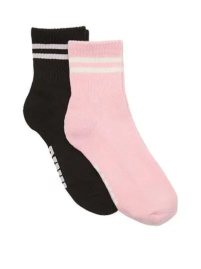 Pink 2-pack Quarter Socks