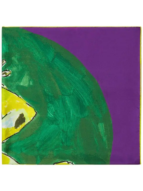 Burberry Frog-print Silk Scarf
