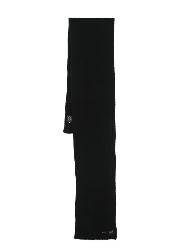 Paul & Shark Logo-patch Knit Scarf - Black
