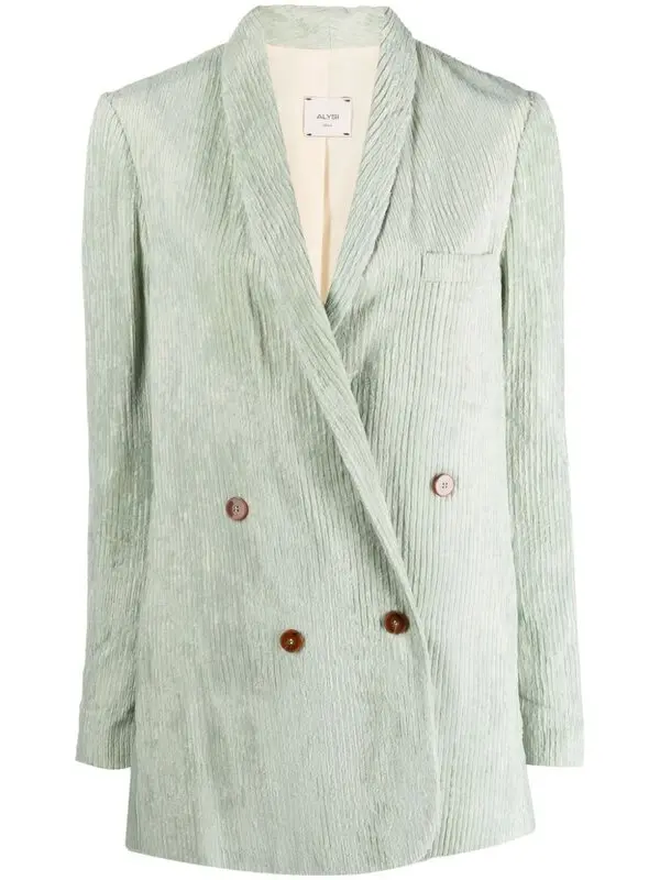 ALYSI Double-breasted Ribbed Blazer