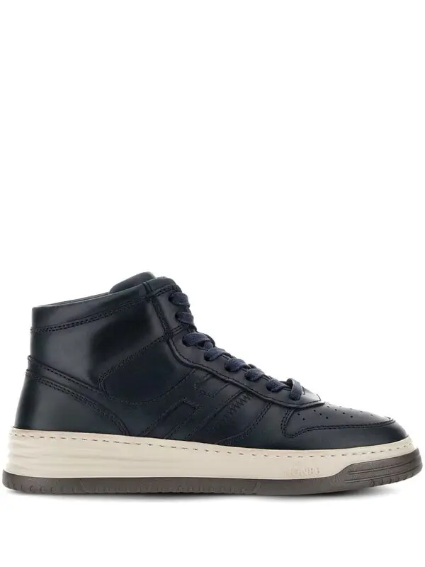 Hogan H630 Logo-patch Leather Sneakers - Blue