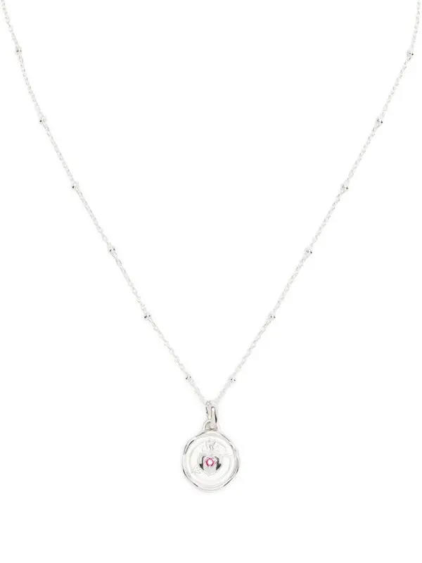 DOWER AND HALL Flaming Heart Talisman Necklace