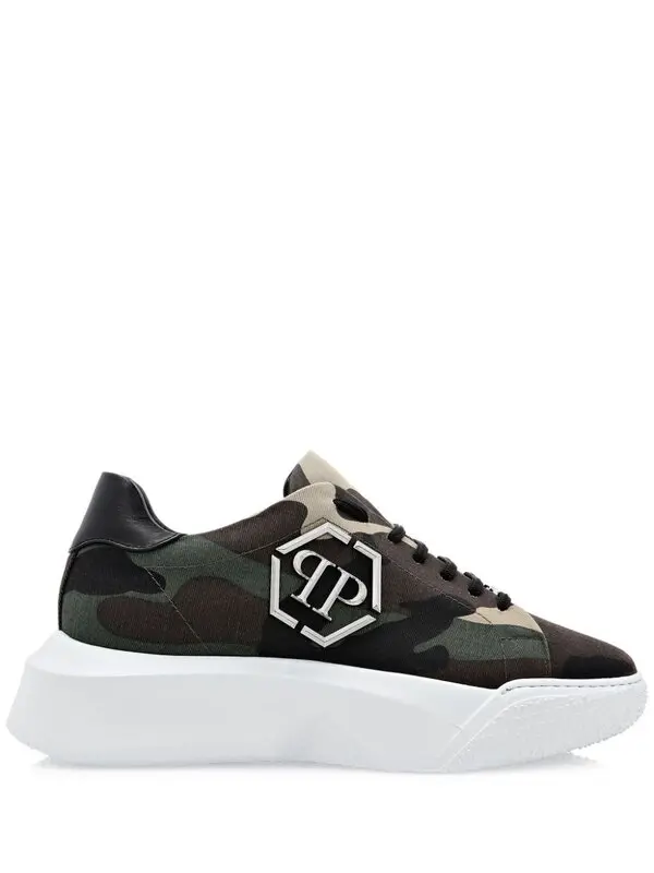 Philipp Plein Godzilla Leather Sneakers - Green