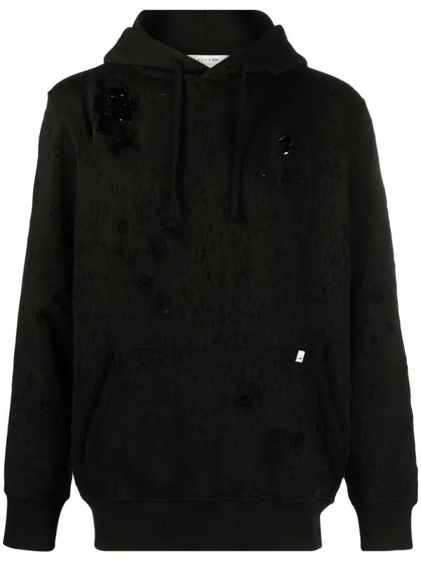 1017 Alyx 9sm Distressed-effect Cotton Hoodie