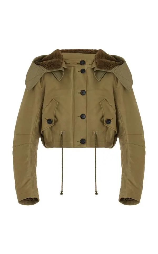 Prada Fleece-lined Cotton Cropped Jacket