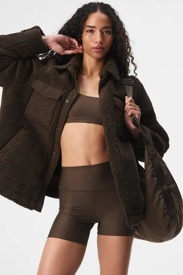 Alo Yoga Sherpa Edge Shacket Jacket - Espresso