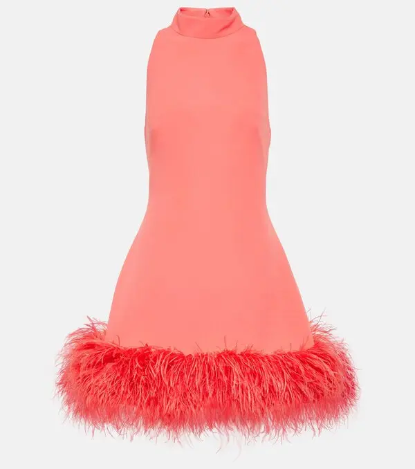 Safiyaa Ratana Feather-trimmed Minidress