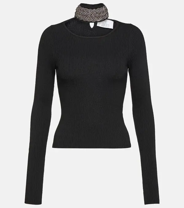 Giuseppe Di Morabito Embellished Wool-blend Sweater