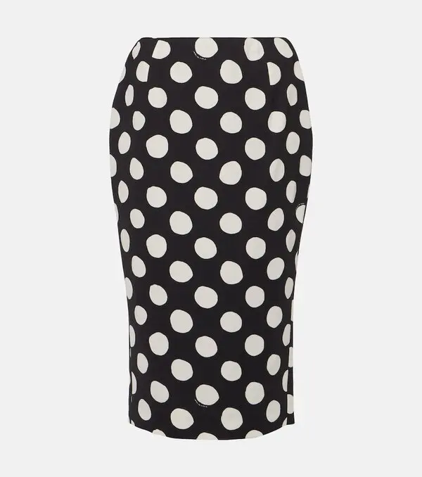 Marni Polka-dot Cady Midi Skirt
