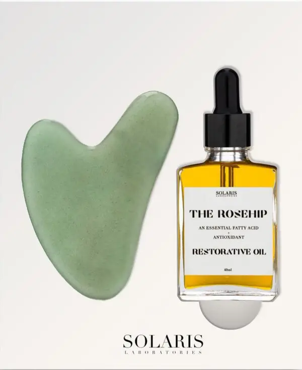 SOLARIS LABORATORIES NY 2-pc. Jade Gua Sha & Rosehip Oil Facial Massage Set