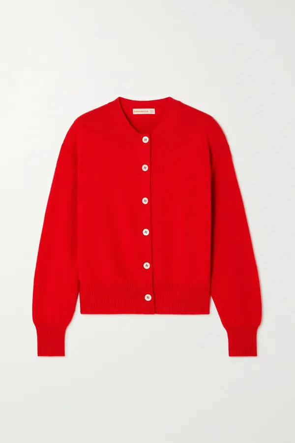 Daughter Net Sustain Ada Wool Cardigan - Red