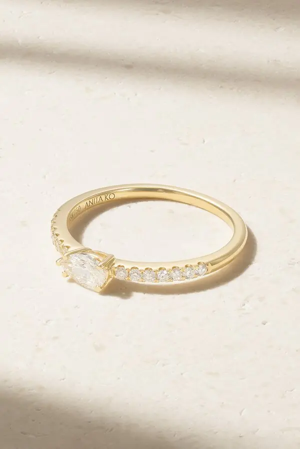 ANITA KO Sideways Pear 18-karat Diamond Ring