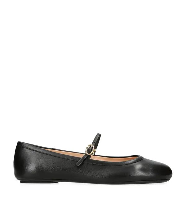 GIANVITO ROSSI Leather Ballet Flats - Black