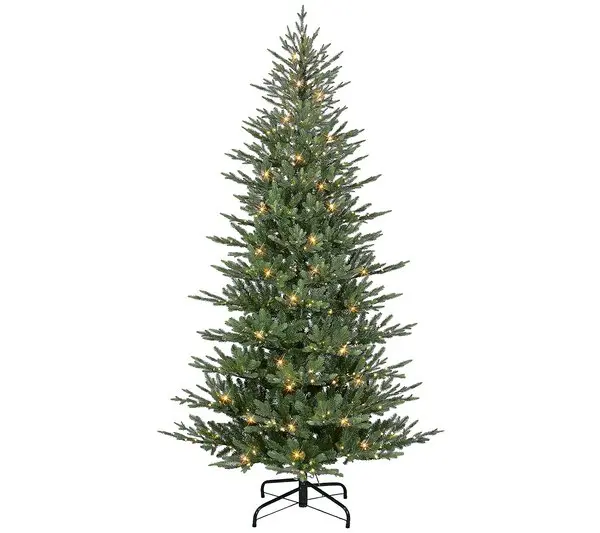 PULEO INTERNATIONAL Puleo 7.5' Pre-lit Alberta Slim Artificial Spru Ce Tree