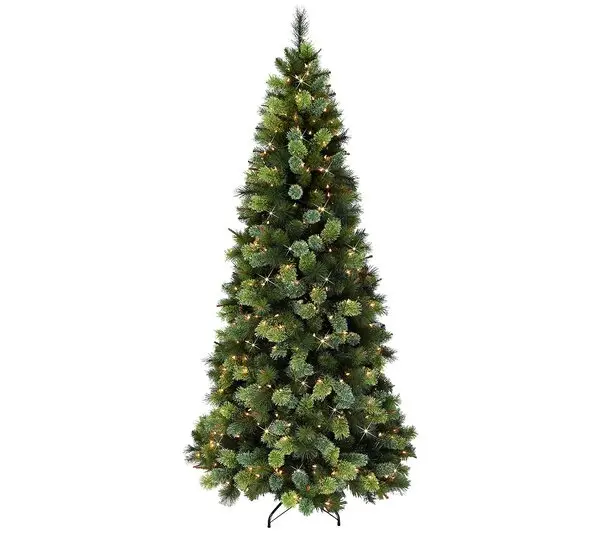 PULEO INTERNATIONAL Puleo 6.5' Pre-lit Slim Portland Artificial Fir Tree