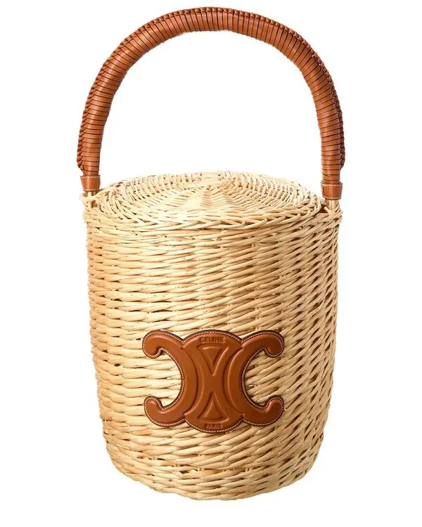 Buy Celine Logo Wicker & Leather Basket Tote - Brown At 9% Off ...