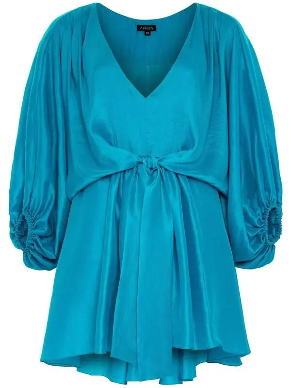 Azeeza Johanna Silk Midi Dress - Blue | Editorialist