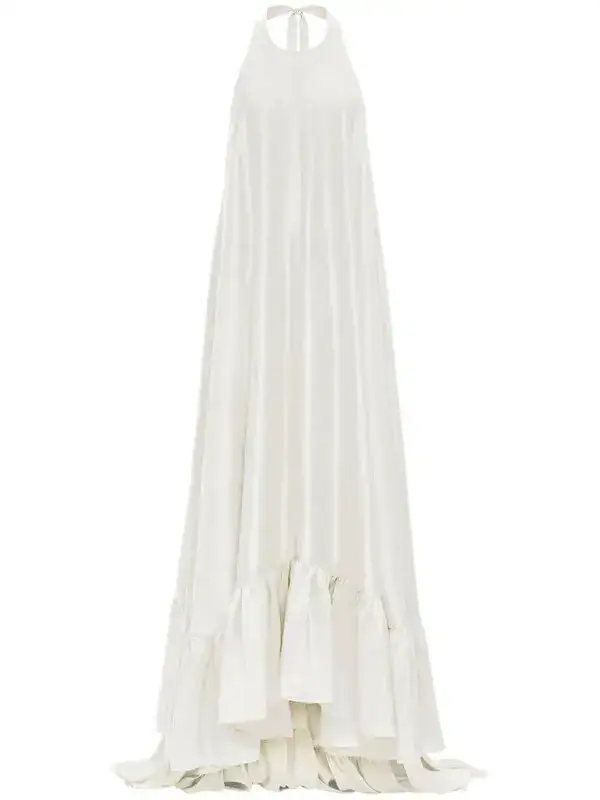 AZLEE Sadie Silk Gown - White | Editorialist