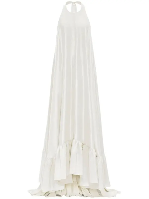 AZLEE Sadie Silk Gown - White