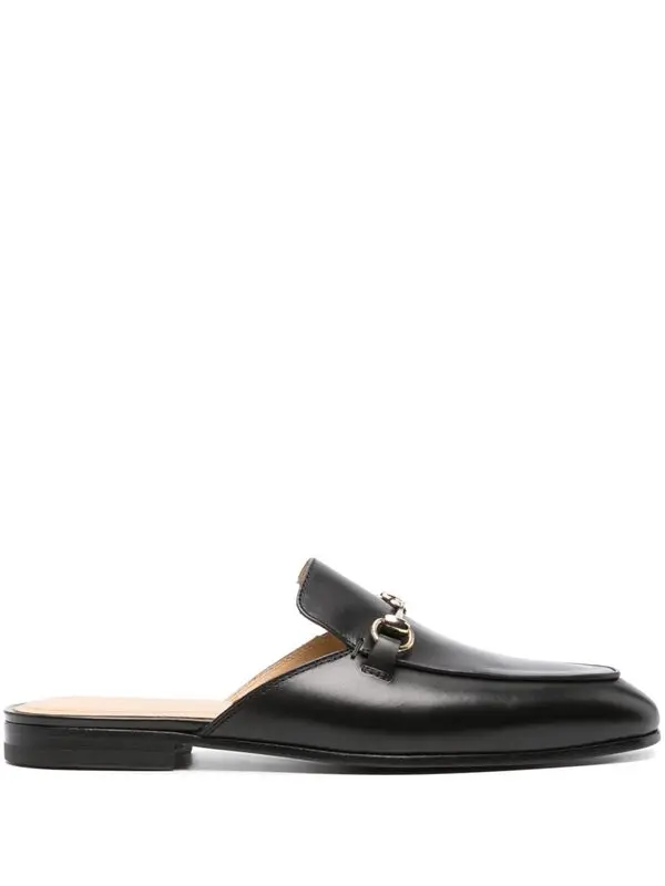 SCAROSSO Horsebit Leather Slippers