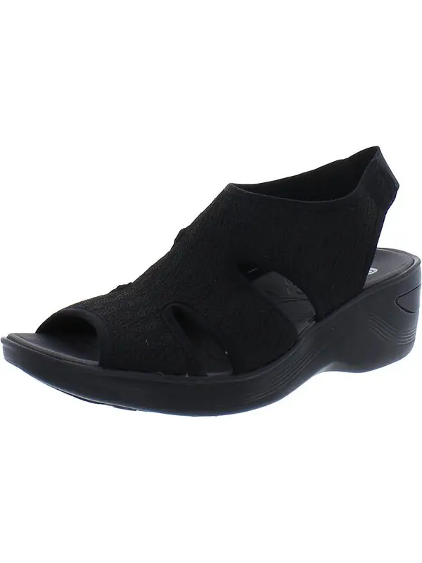 BZEES Daytona Strappy Summer Wedge Sandals - Black | Editorialist