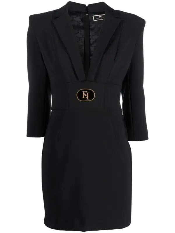 Elisabetta Franchi Logo-plaque Plunge Mini Dress