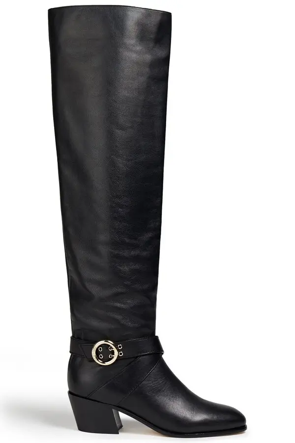 JIMMY CHOO Beca 45 Leather Knee Boots