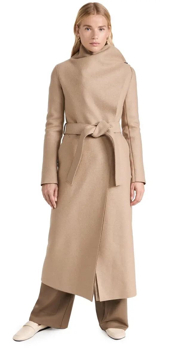 Harris Wharf London Long Pressed Wool Volcano Coat