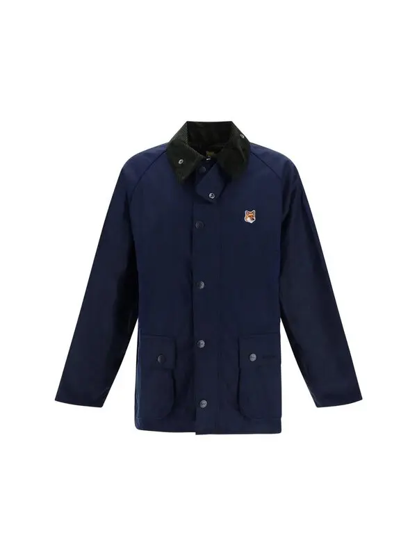 Buy BARBOUR X MAISON KITSUNE Jackets - Blue At 33% Off | Editorialist