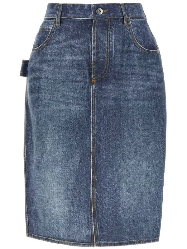 Bottega Veneta Mid-length Denim Skirt - Blue