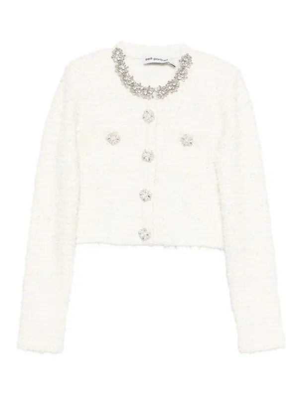 SELF-PORTRAIT Crystal Embellished Cardigan