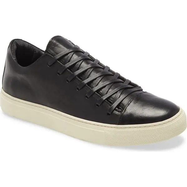 John Varvatos Reed Leather Sneakers - Black Leather